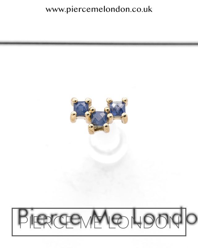 Gold threaded tops, Piercing attachments custom made by Body Gems and ...